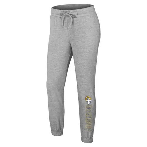 WEAR BY ERIN ANDREWS Los Angeles Rams Knit Long Sleeve Sleep Set - Heather Gray