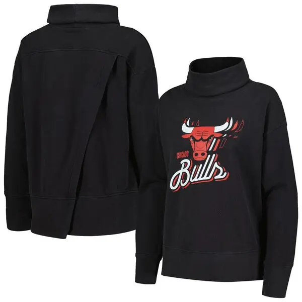 LEVELWEAR Chicago Bulls Sunset Pullover Sweatshirt - Black