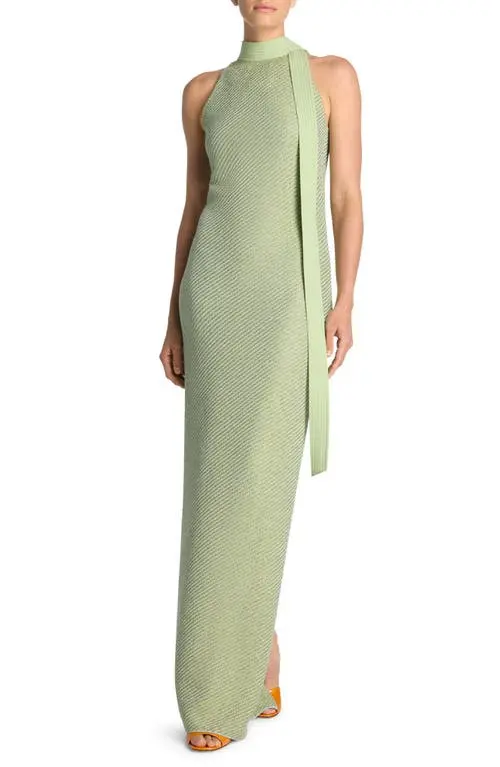 St. John Sequin Sleeveless Twill Knit Gown In Chartreuse/Mint Multi - 78%  Off | Editorialist