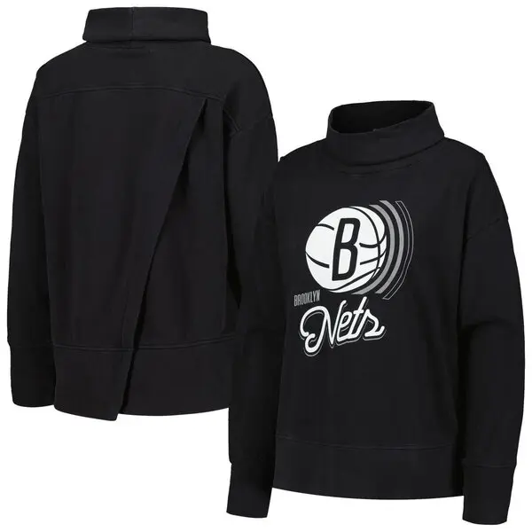 LEVELWEAR Brooklyn Nets Sunset Pullover Sweatshirt - Black