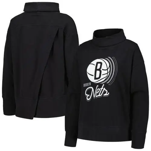 LEVELWEAR Brooklyn Nets Sunset Pullover Sweatshirt - Black