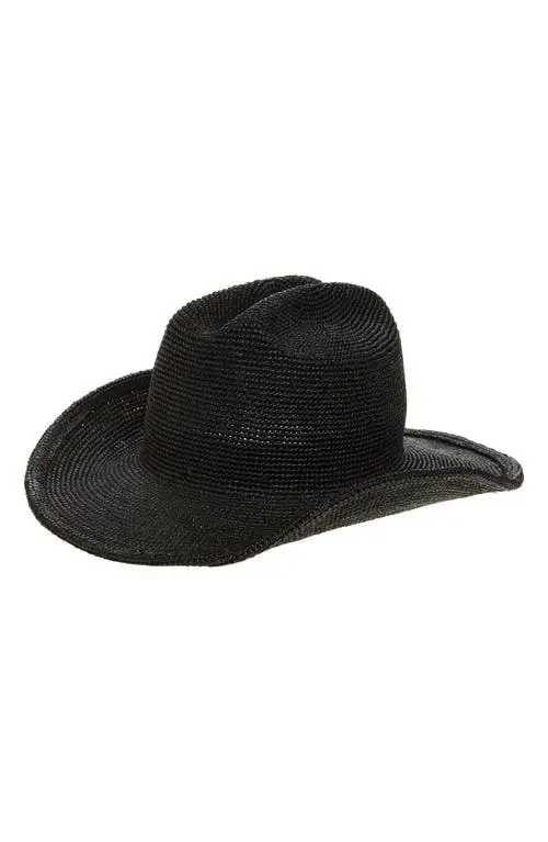 Lack Of Color Raffia Cowboy Hat - Black
