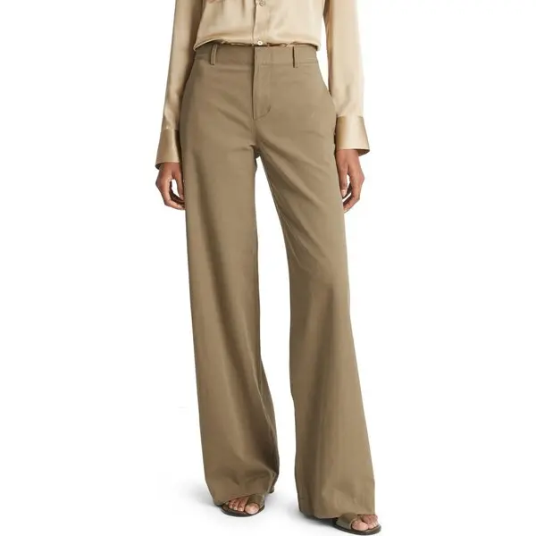 Vince Cotton Wide-leg Pants - Artichoke