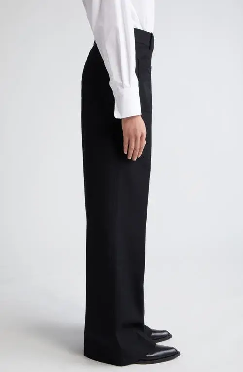 Victoria Beckham Alina Wide Leg Ponte Knit Trousers
