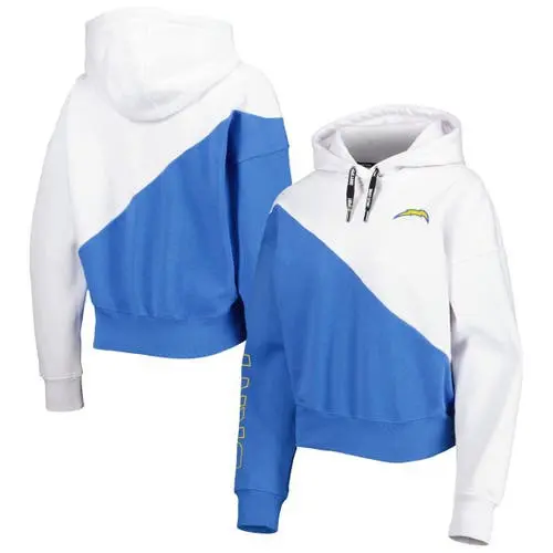 Dkny Los Angeles Chargers Color Blocked Pullover Hoodie - White