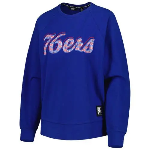 Dkny Philadelphia 76ers Regina Raglan Pullover Sweatshirt