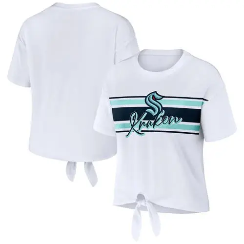 WEAR BY ERIN ANDREWS Seattle Kraken Front Knot T-shirt - White