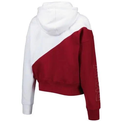 Dkny Burgundy Washington Commanders Bobbi Color Blocked Pullover Hoodie