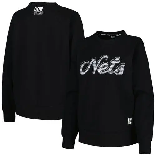 Dkny Brooklyn Nets Regina Raglan Pullover Sweatshirt