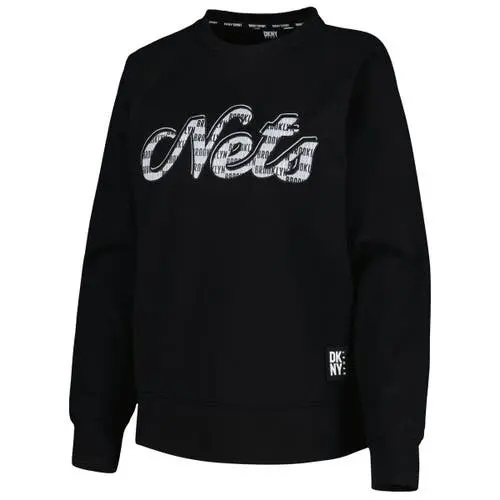 Dkny Brooklyn Nets Regina Raglan Pullover Sweatshirt
