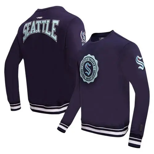 PRO STANDARD Deep Sea Blue Seattle Kraken Crest Emblem Pullover Sweatshirt - Navy