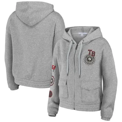 WEAR BY ERIN ANDREWS Tampa Bay Buccaneers Full-zip Hoodie - Heather Gray