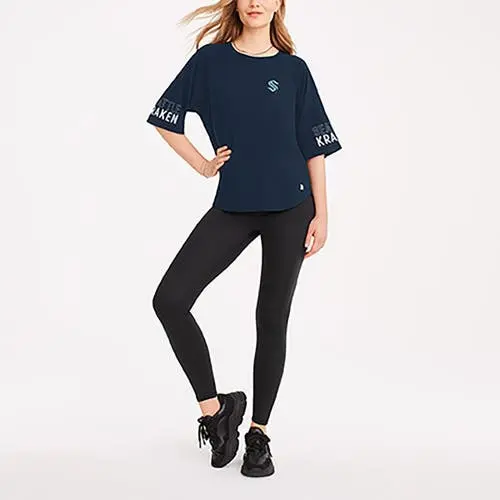 Dkny Seattle Kraken Diana Tri-blend Oversized T-shirt - Navy