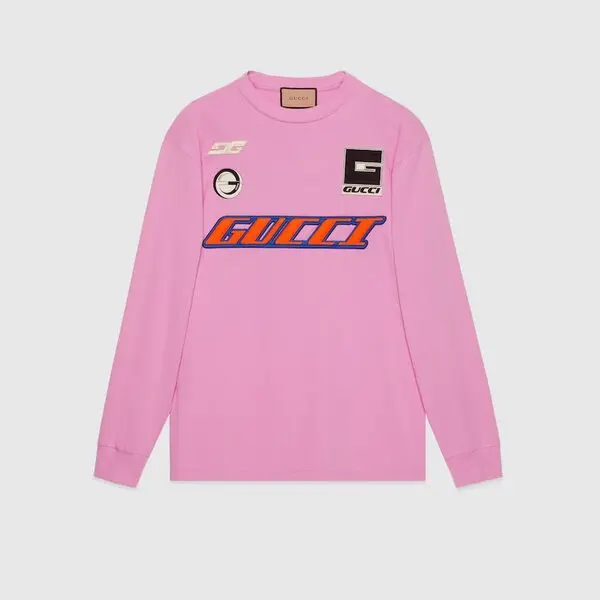 Gucci Cotton Jersey Long-Sleeved T-Shirt Ready-To-Wear - Pink