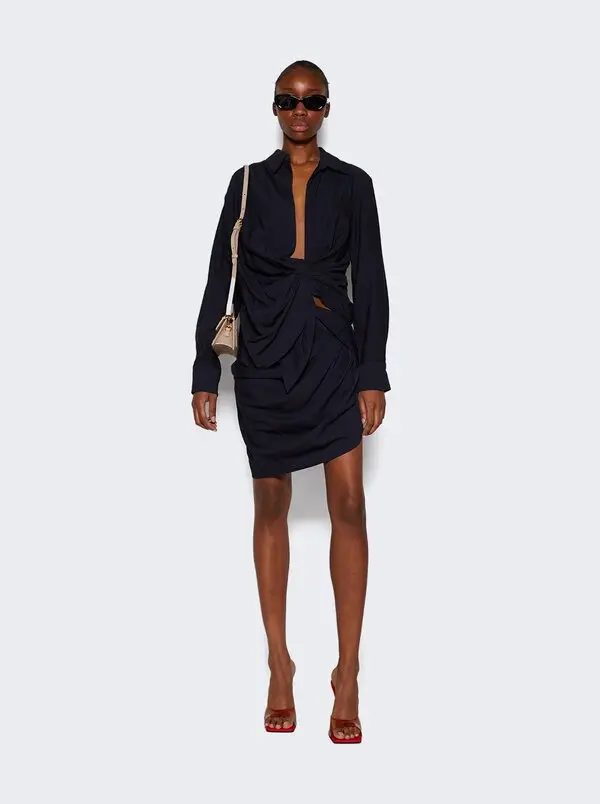 Jacquemus La Mini Jupe Saudade Skirt - Dark Navy