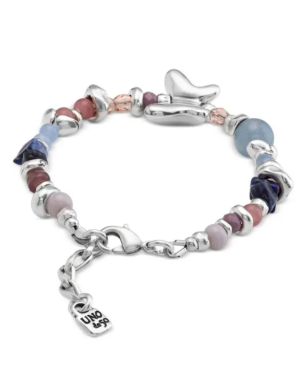UNODE50 Sterling -plated Beaded Bracelet With Multicolor Handmade Crystals