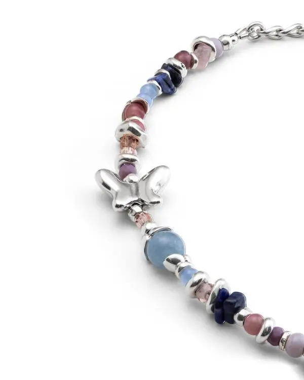 UNODE50 Sterling -plated Beaded Bracelet With Multicolor Handmade Crystals