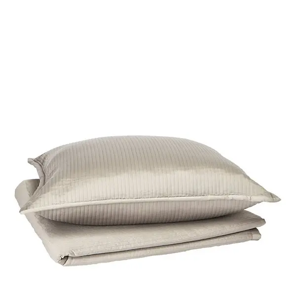 ANN GISH Linea Coverlet Set, King - Taupe