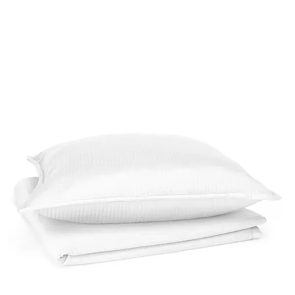 ANN GISH Linea Coverlet Set, Queen - White