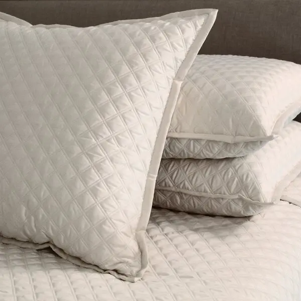 ANN GISH Double Diamond Coverlet Set, Queen - Ivory