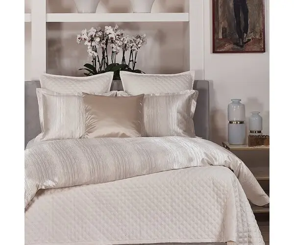 ANN GISH Double Diamond Coverlet Set, Queen - Ivory