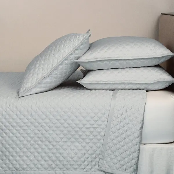 ANN GISH Double Diamond Coverlet Set, Queen - Silver
