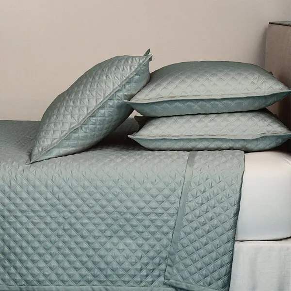 ANN GISH Double Diamond Coverlet Set, King - Seablue