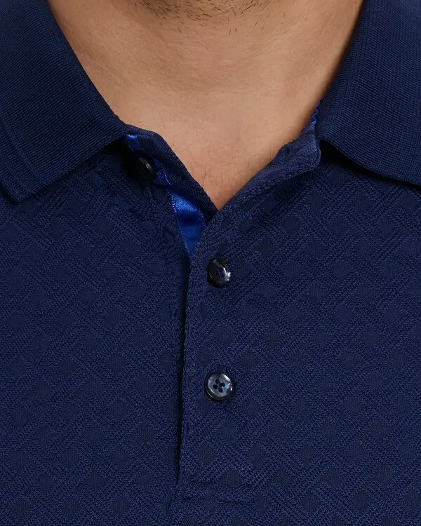 Robert Graham Elias Classic Fit Short Sleeve Polo Shirt - Navy