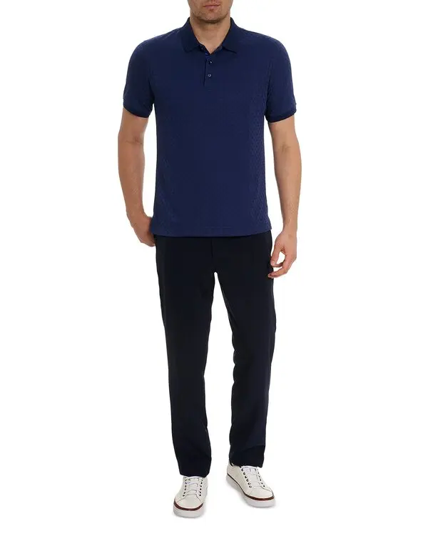 Robert Graham Elias Classic Fit Short Sleeve Polo Shirt - Navy
