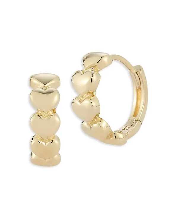 Bloomingdale'S Heart Huggie Hoop Earrings - Gold