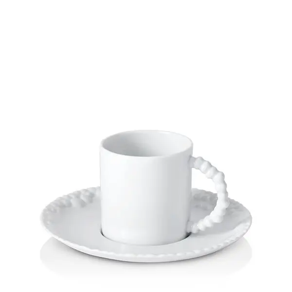 L'Objet Haas Mojave Espresso Cup & Saucer - White