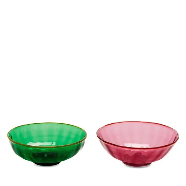 La DoubleJ Murano Glass Luxury Nut Bowls, Set Of 2 - Assorted
