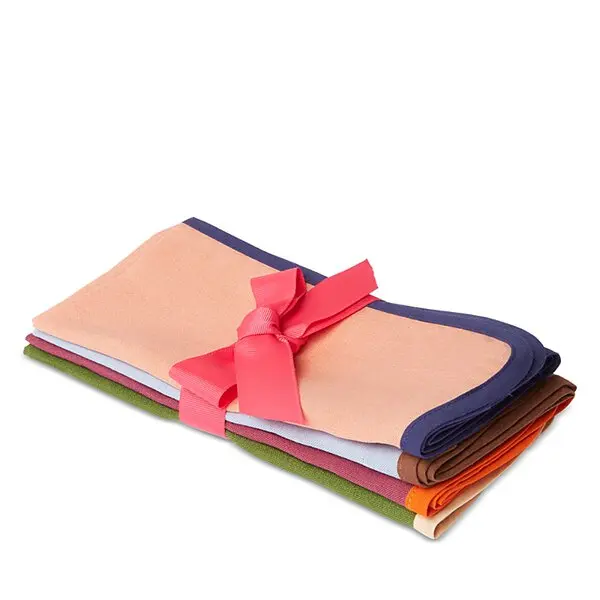 La DoubleJ Large Linen Napkins, Mixed Set Of 4 - Rainbow