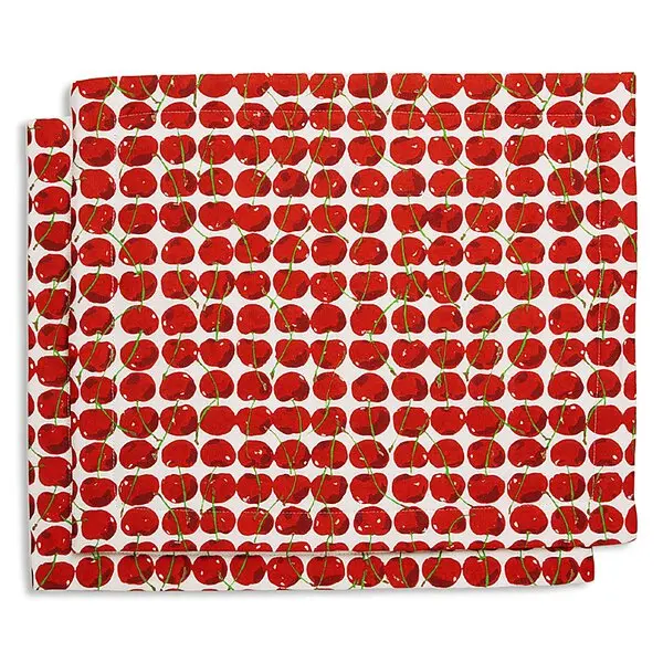 La DoubleJ Linen Print Tablemats, Set Of 2 - Cherries