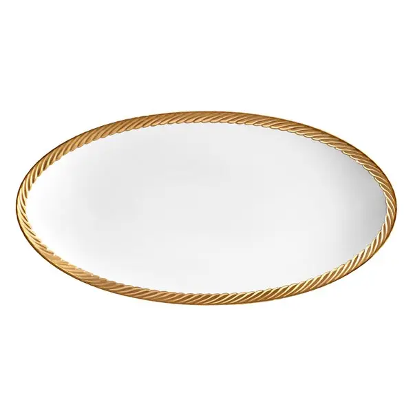 L'Objet Corde Oval Platter, Small - Gold