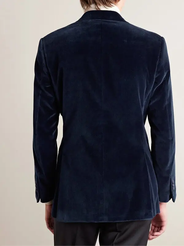 SAMAN AMEL Slim-fit Cotton-velvet Tuxedo Jacket