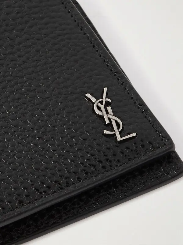 Saint Laurent Tiny Cassandre Logo-appliquéd Billfold Wallet - Black