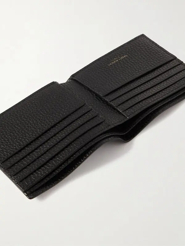Saint Laurent Tiny Cassandre Logo-appliquéd Billfold Wallet - Black