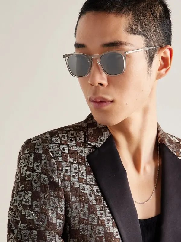 Saint Laurent D-frame Recycled-acetate Sunglasses - Gray