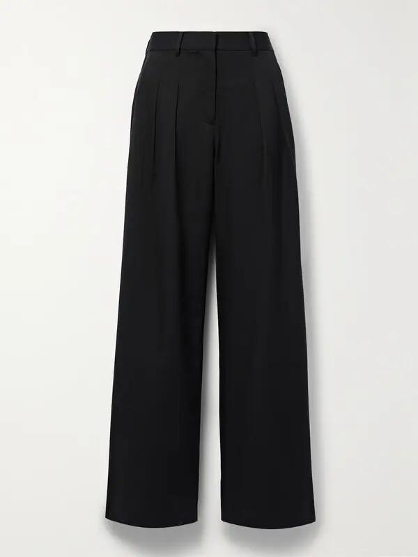 LoveShackFancy Adams Pleated Wide-leg Pants