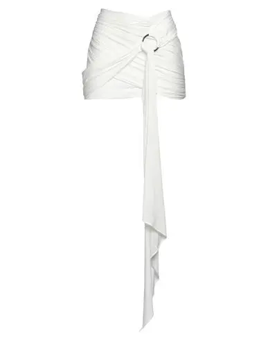 Attico Flared Mini Skirt With Frills - White