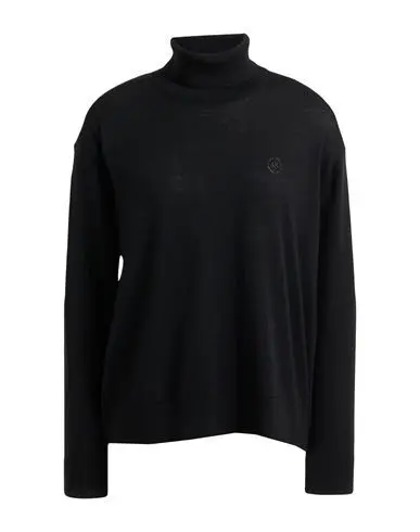 Armani Exchange Turtleneck Virgin Wool Knit - Black
