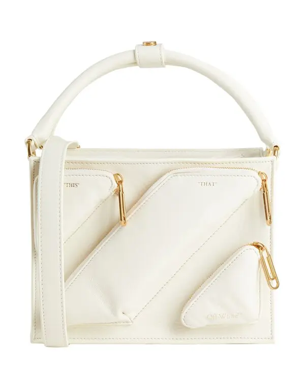OFF-WHITE™ Leather Bowler Bag - Ivory