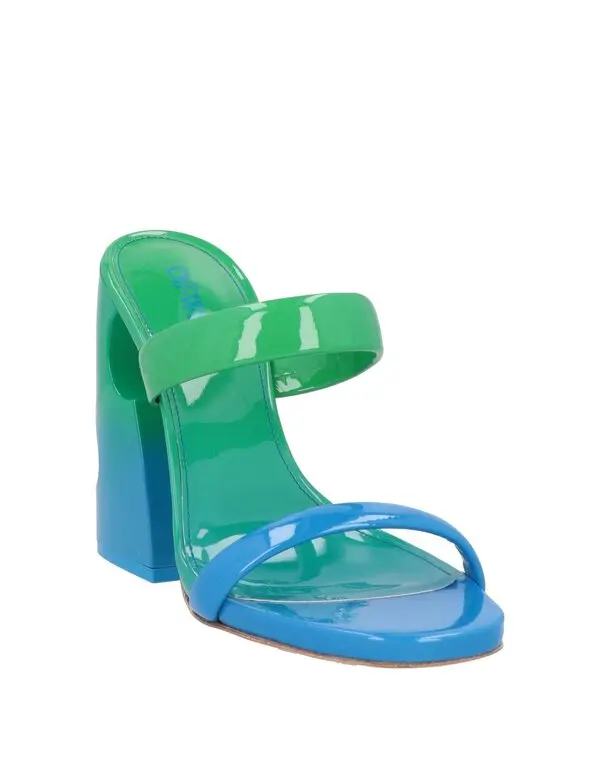 OFF-WHITE™ Patent-effect Two-tone Sculptural Heel Sandals