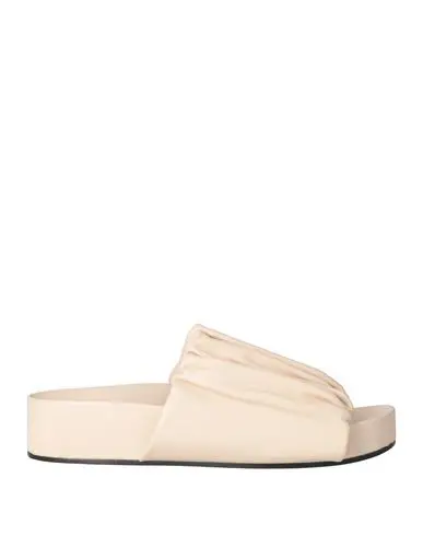 JIL SANDER Leather Wedge Slide Sandals - Pink