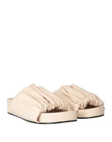 JIL SANDER Leather Wedge Slide Sandals - Pink