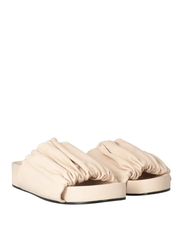 JIL SANDER Leather Wedge Slide Sandals - Pink