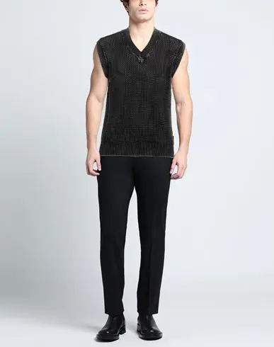 MSGM Two-tone V-neck Knit Sweater - Black