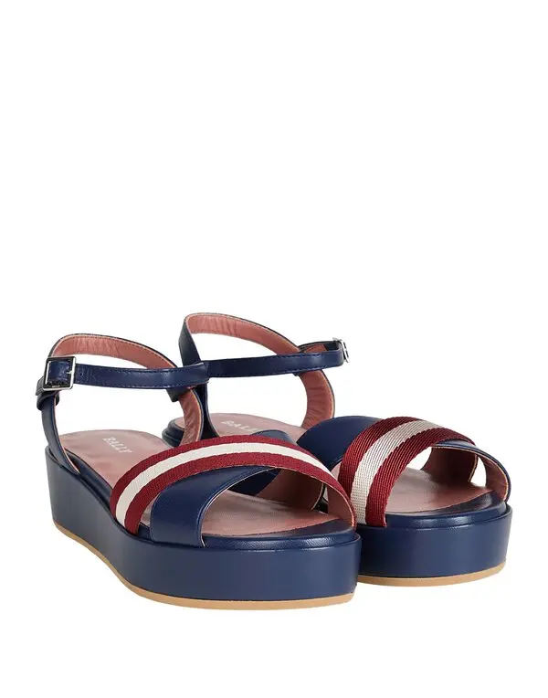Bally Soft Leather And Textile Fiber Sandals - Navy - 52  display picture 3