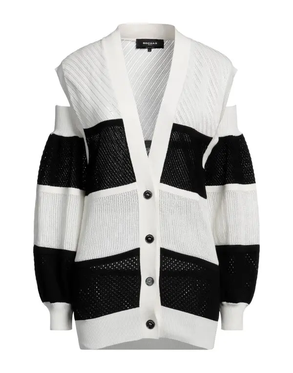 Rochas Knitted Cardigan With Removable Sleeves In Black 62% Off
